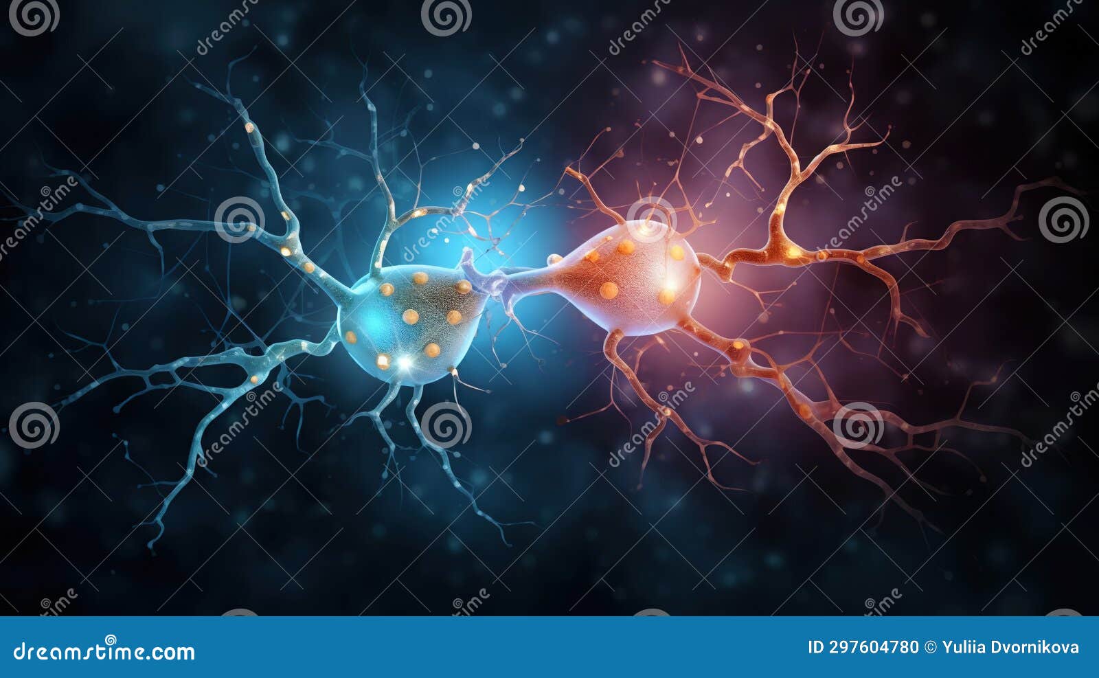 Neuron Complex Connection. Neural Net. Research of Nerve Network. Human ...