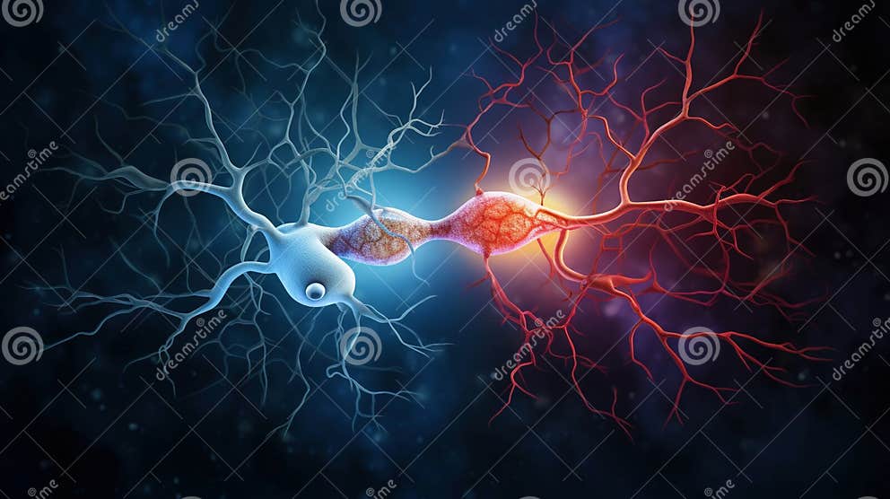 Neuron Complex Connection. Neural Net. Research of Nerve Network. Human ...