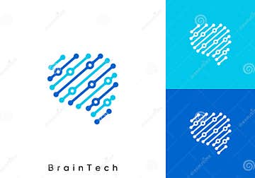 Neuron Connection Logo. Human Brain Technology Vector Design Stock Vector - Illustration of mind ...