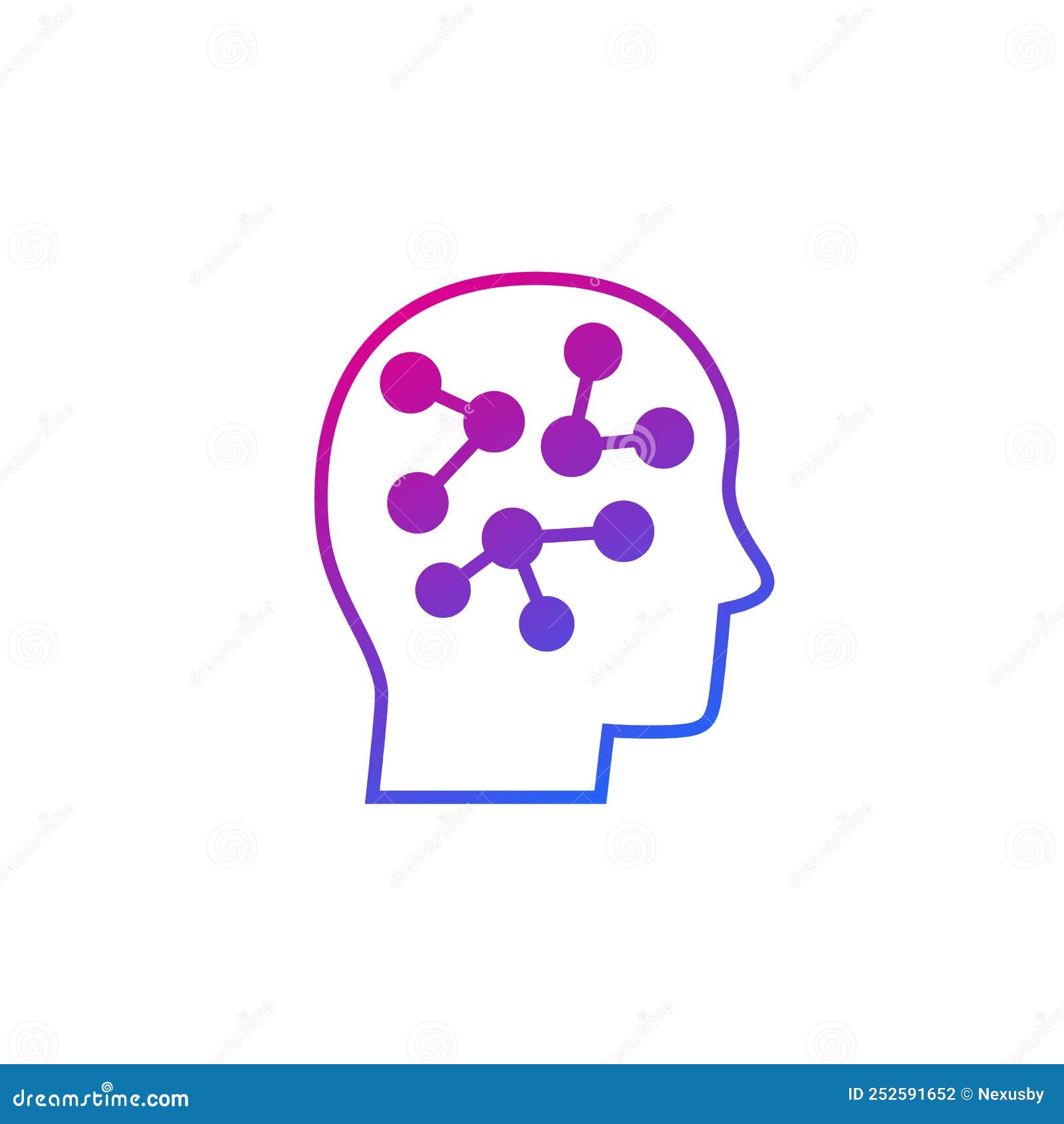 Neuron Connections in the Brain, Vector Icon Stock Vector ...