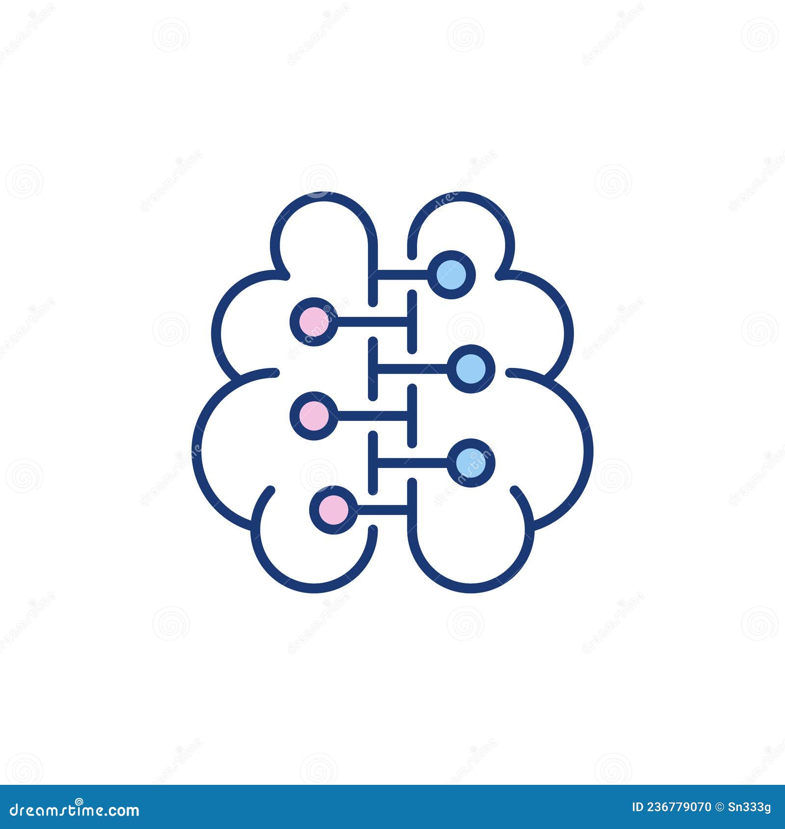 Neuron Connections in Human Brain Vector Colored Icon Stock Vector ...