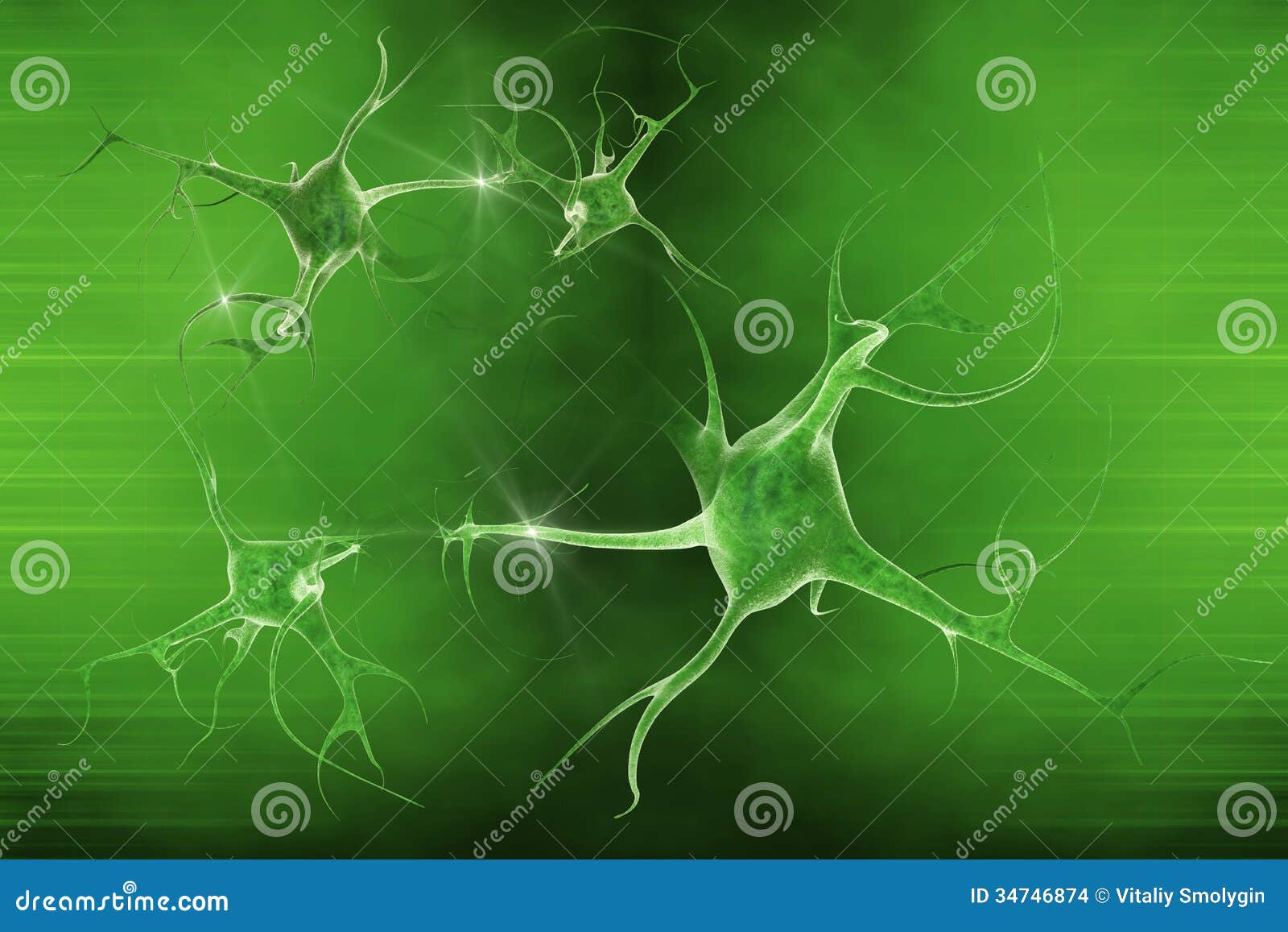 Neuron In Green Background Stock Illustration | CartoonDealer.com #34746874