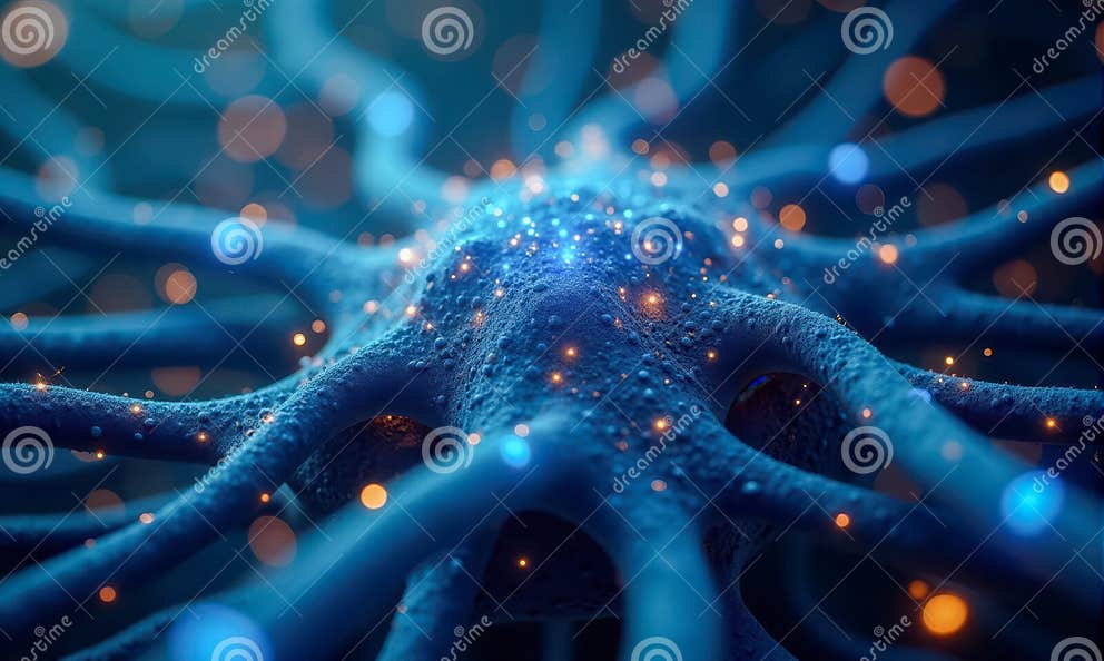 Neuron, Intricate Synapses, Blue Neural Network, Brain Cell, Cognitive ...