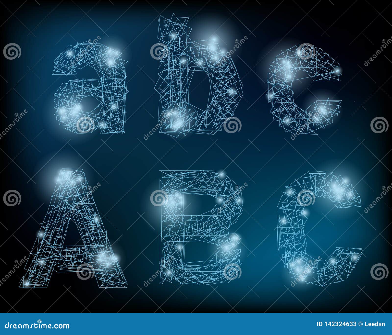 Neuron Letters and Numbers stock vector. Illustration of letters ...