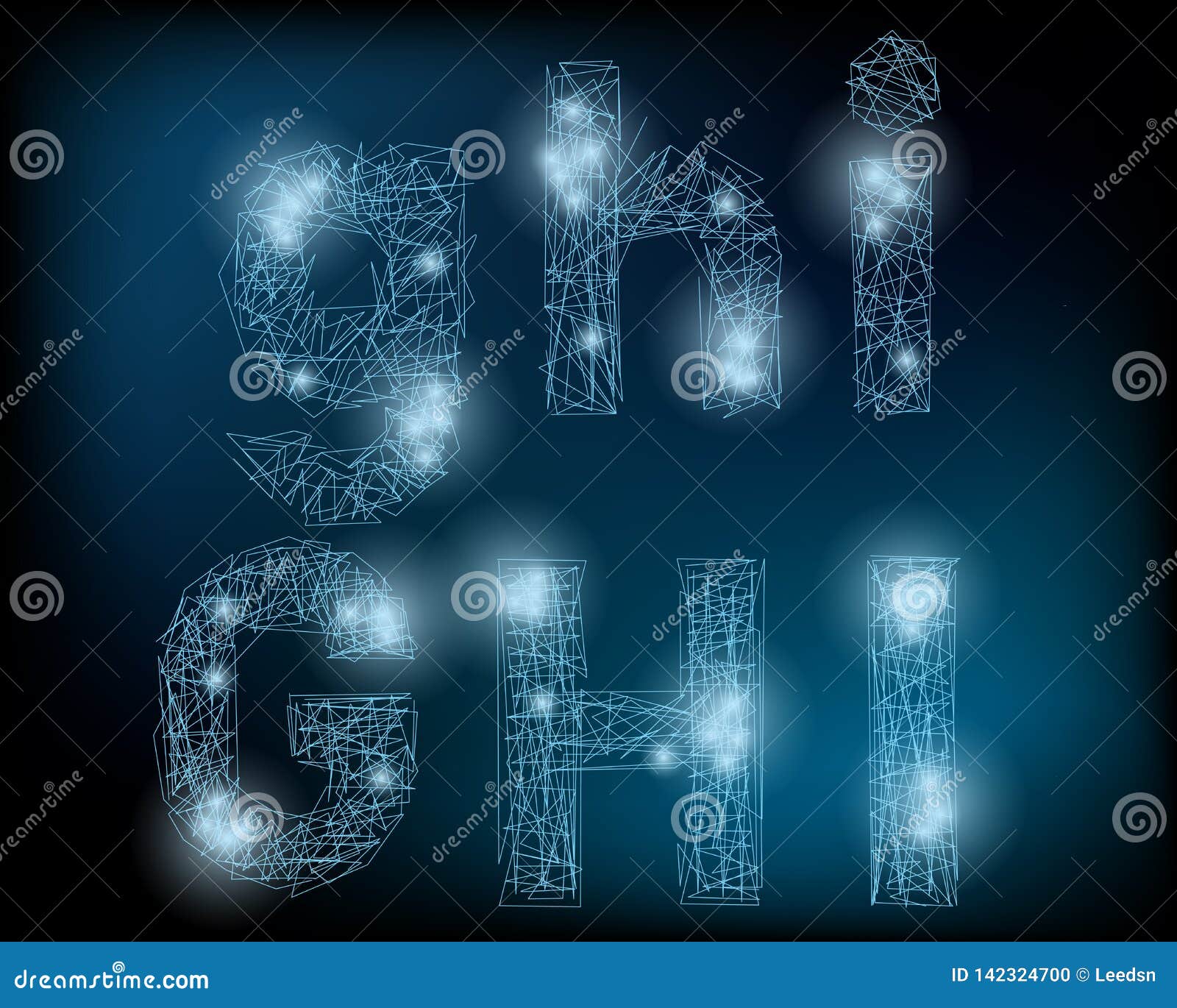 Neuron Letters and Numbers stock vector. Illustration of collection ...