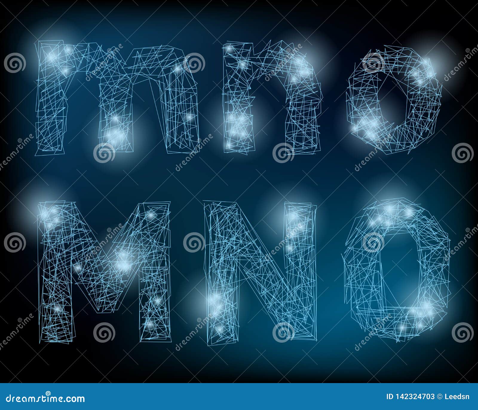 Neuron Letters and Numbers stock vector. Illustration of future - 142324703