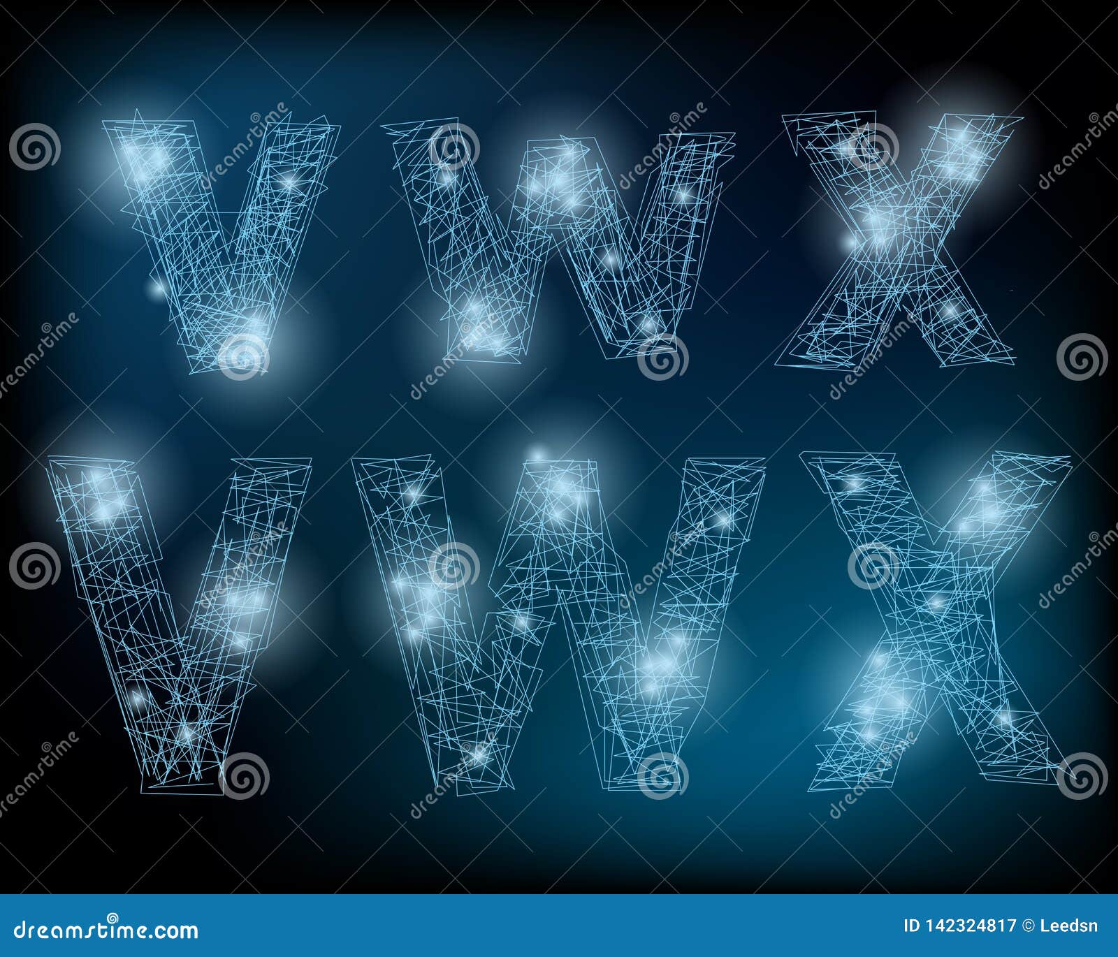 Neuron Letters and Numbers stock vector. Illustration of letters ...