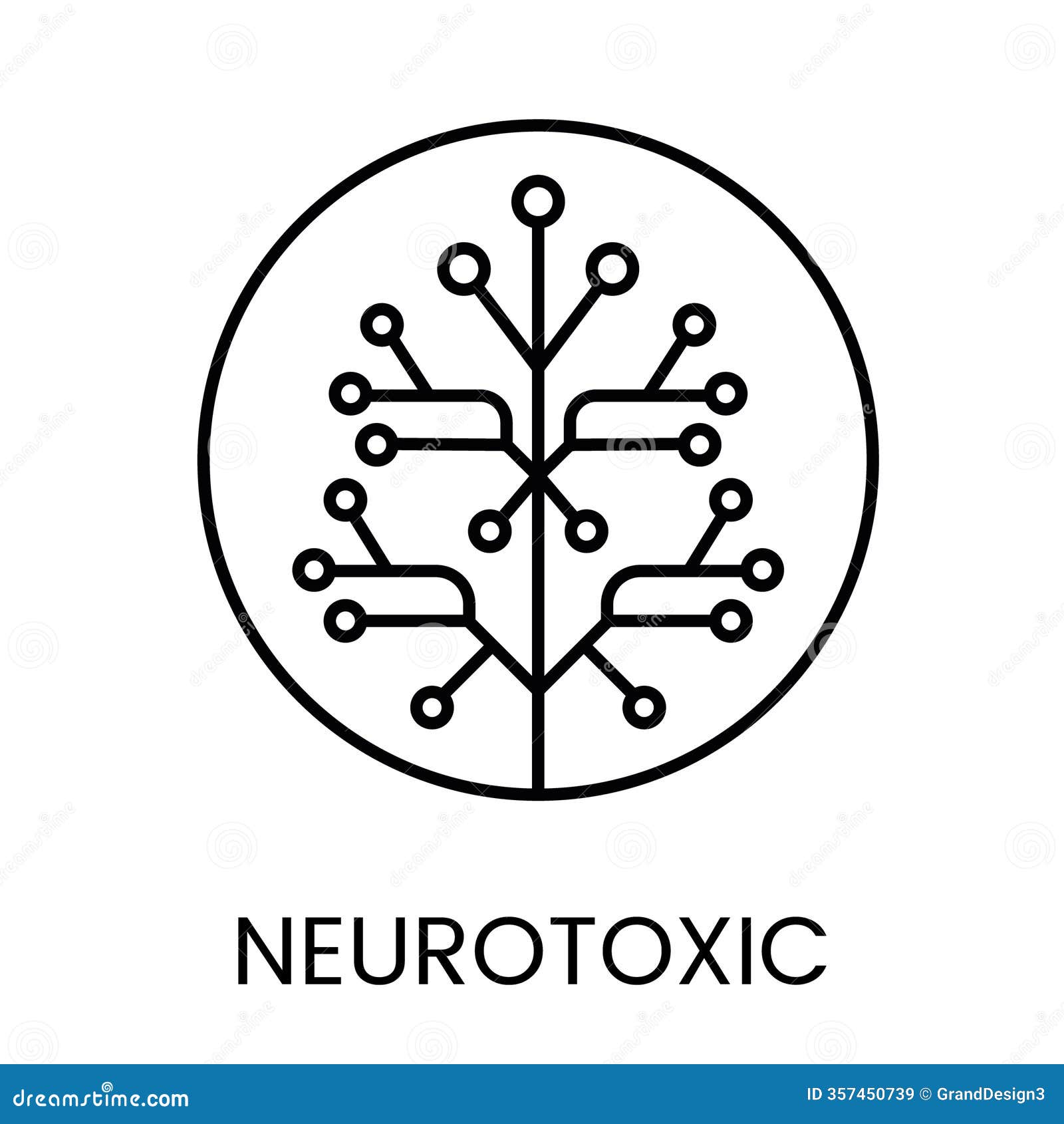 A Neuron Like Circuit Tree In Vector, Representing Neurotoxic Pathways ...