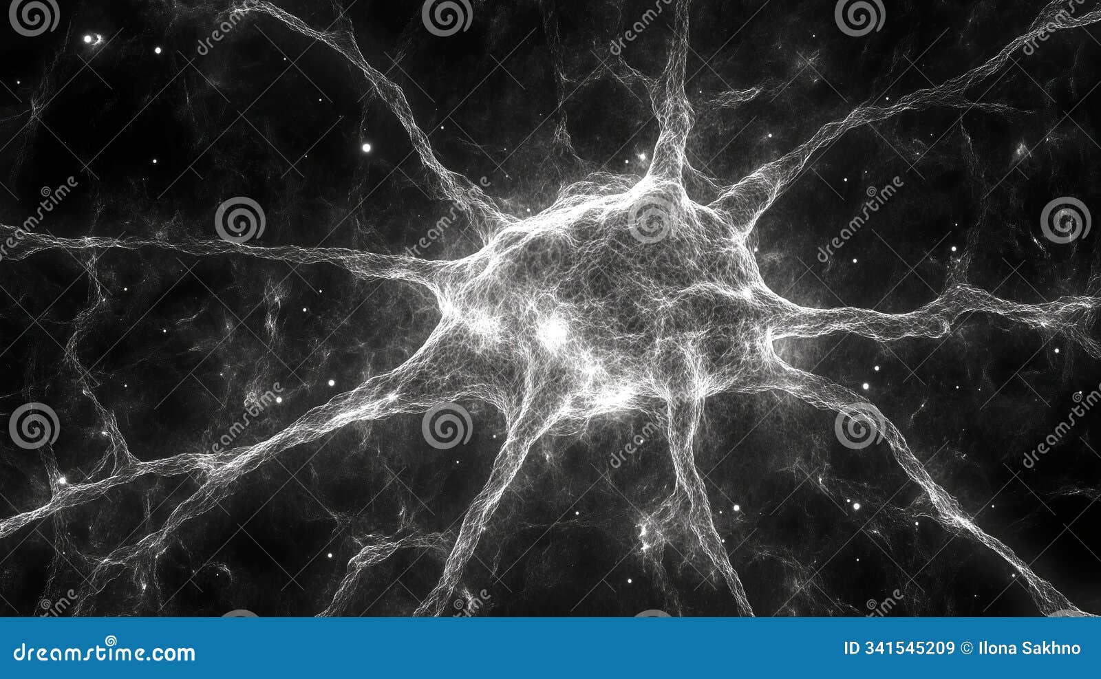 Neuron-like Structure in Deep Space, Symbolizing Connections in the ...