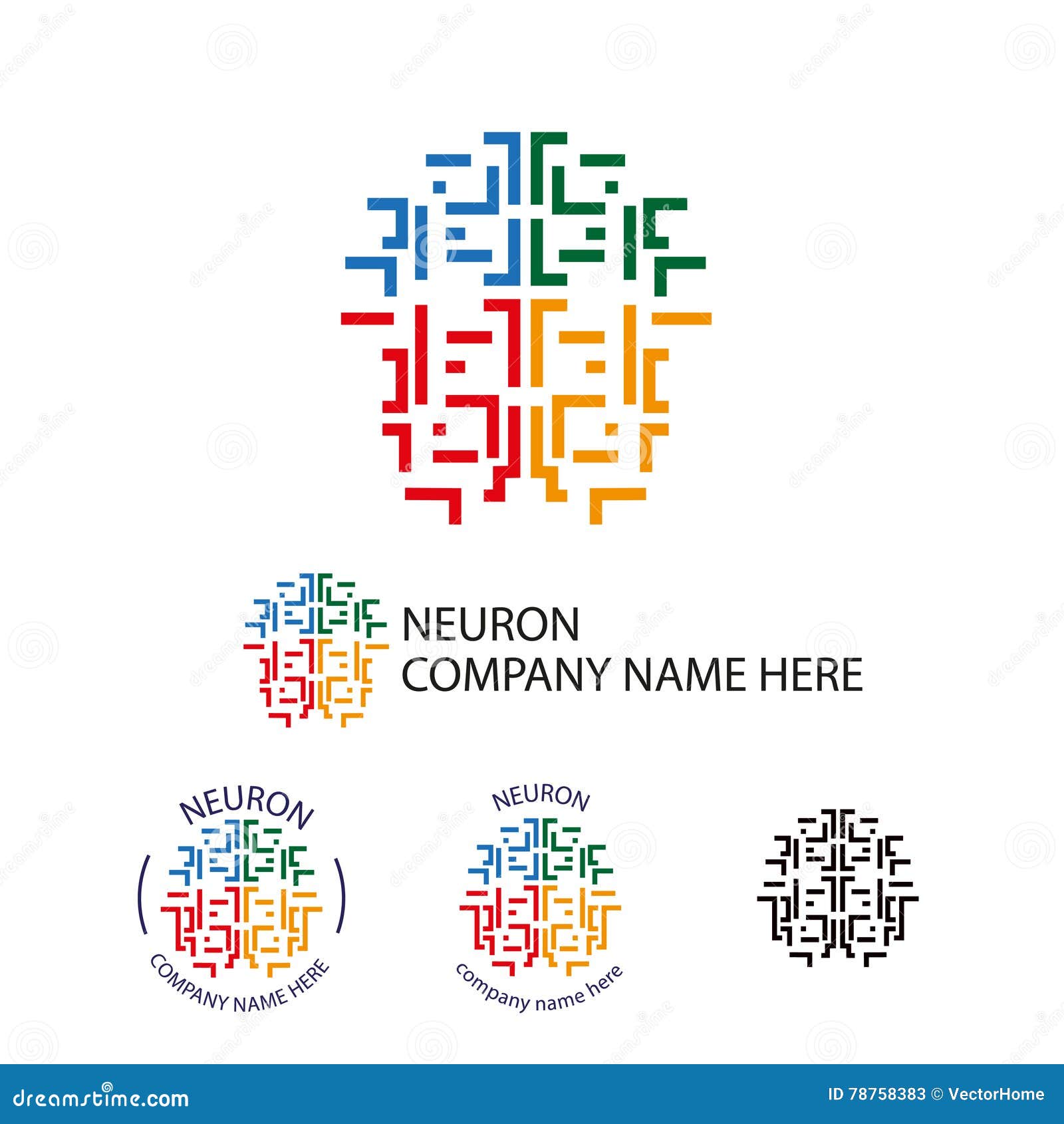 Neuron Logo, Brain Logo - Vector Illustration. | CartoonDealer.com ...