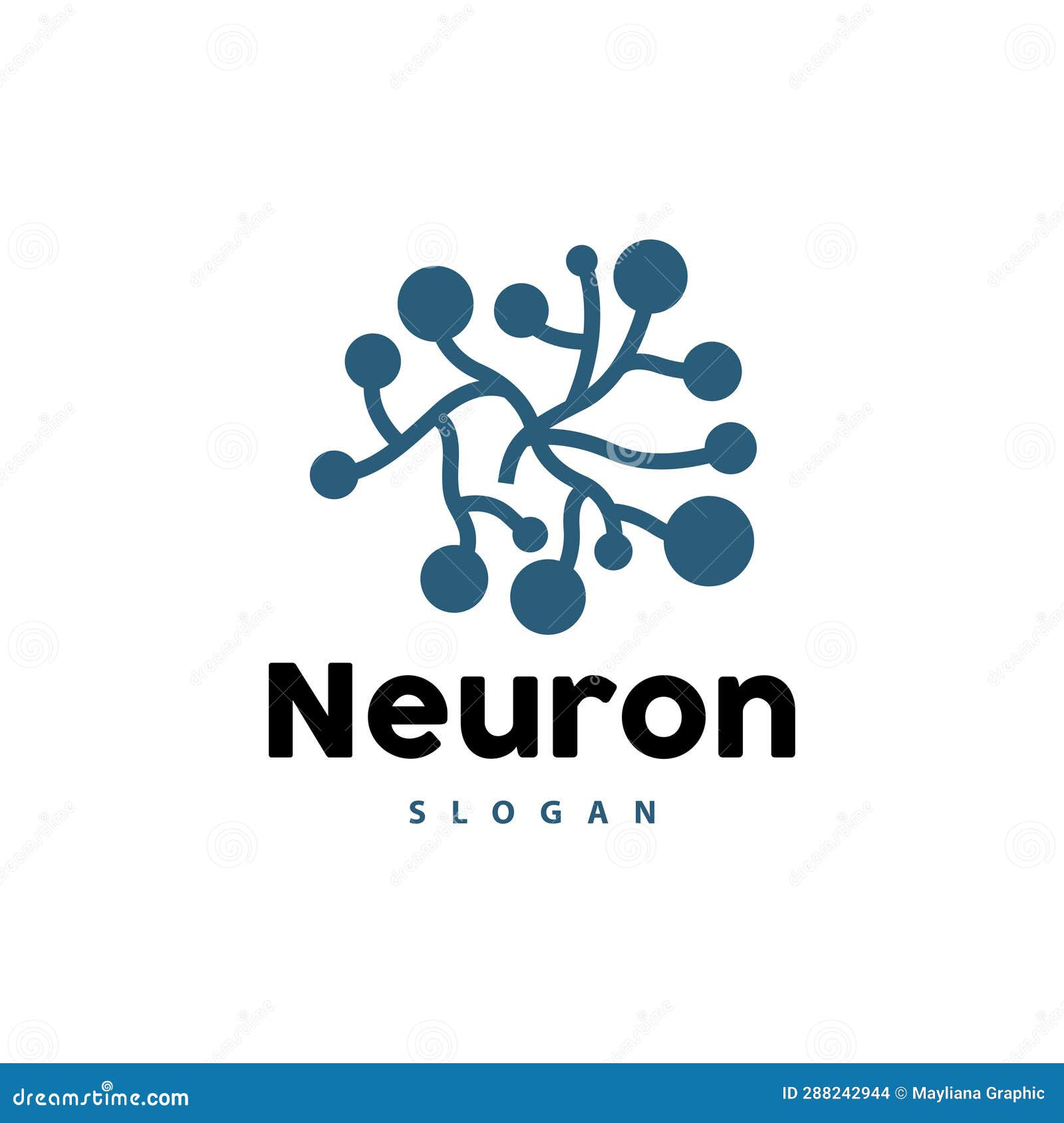 Neuron Logo, Neuron Nerve or Seaweed Vector Abstract Molecule Design ...