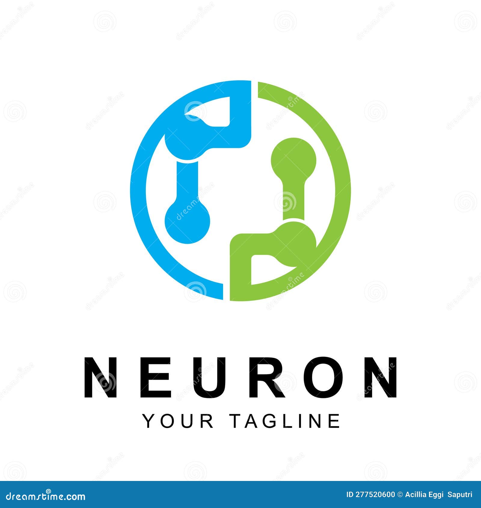 Neuron Logo Design Vector Nerve Cell Illustration Molecular DNA Health ...