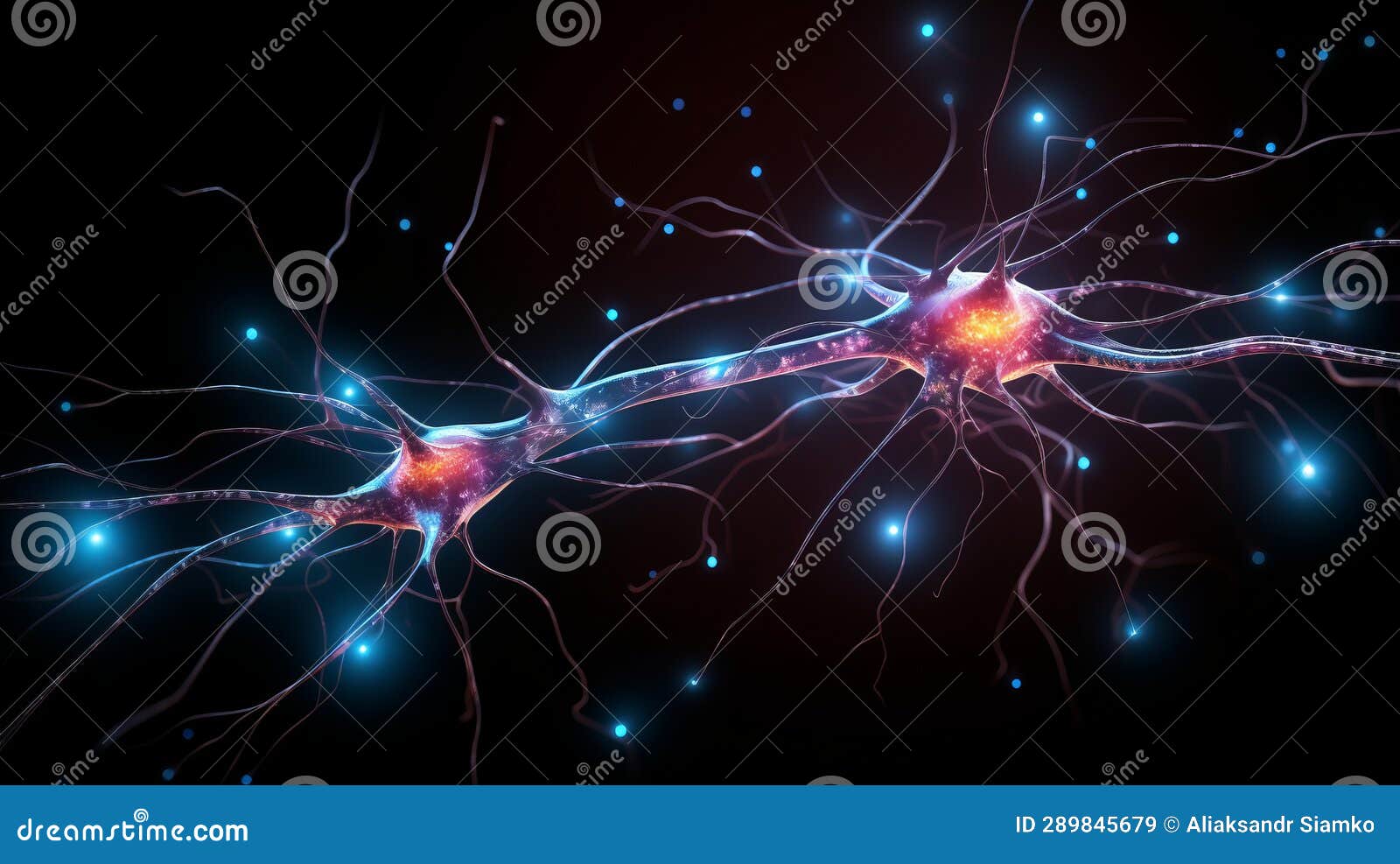 Neuron Model Lit Up Against a Black Background Symbolizing the Complex ...