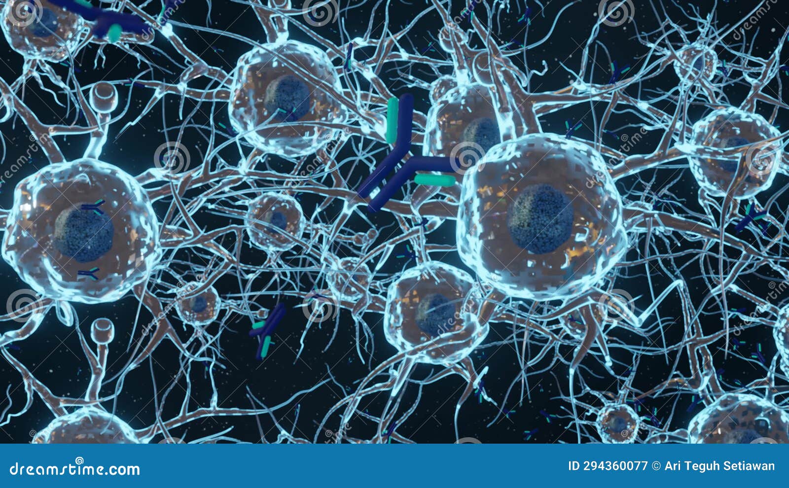 Neuron or Nerve Cell in Side of Human Brain Stock Video - Video of ...