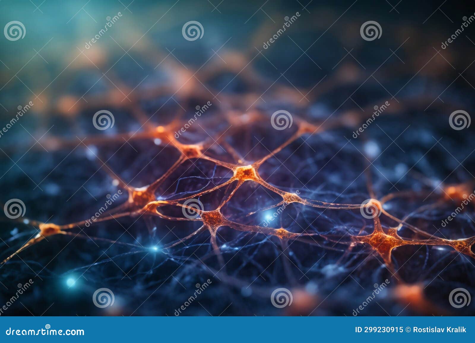 A Neuron Net Inside of Brain Stock Illustration - Illustration of space ...