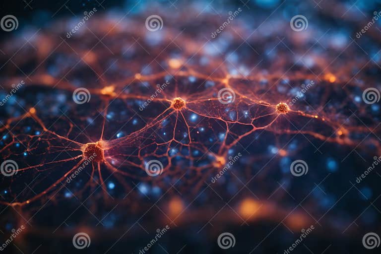 A Neuron Net Inside of Brain Stock Illustration - Illustration of ...