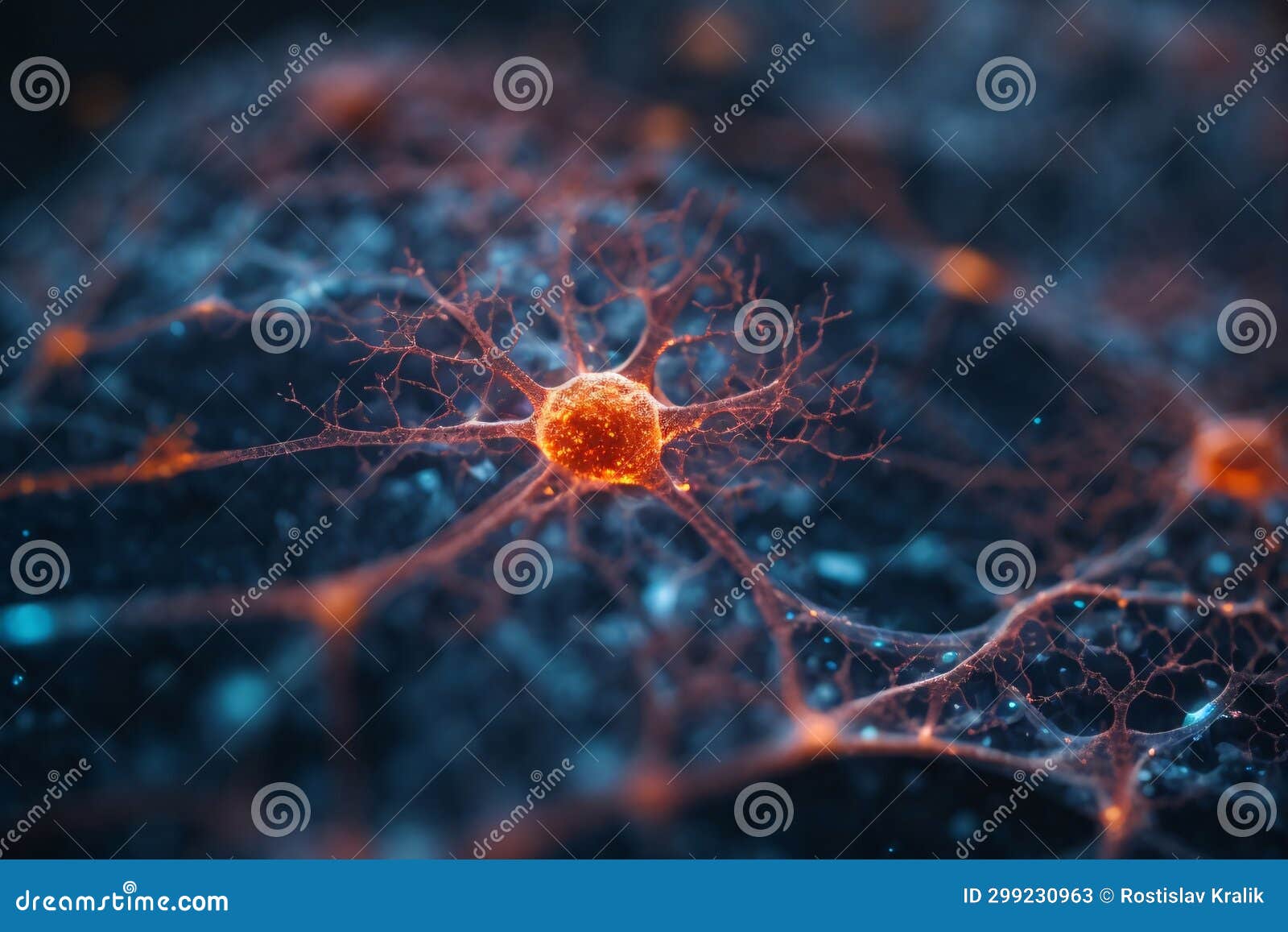 A Neuron Net Inside of Brain Stock Illustration - Illustration of curve ...