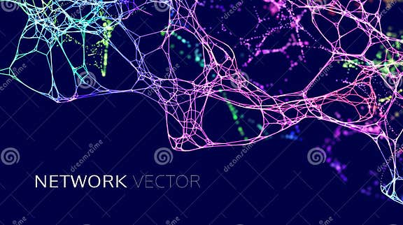 Neuron Network Background. Data Science Technology Vector Background. Neural Network AI Data IOT ...
