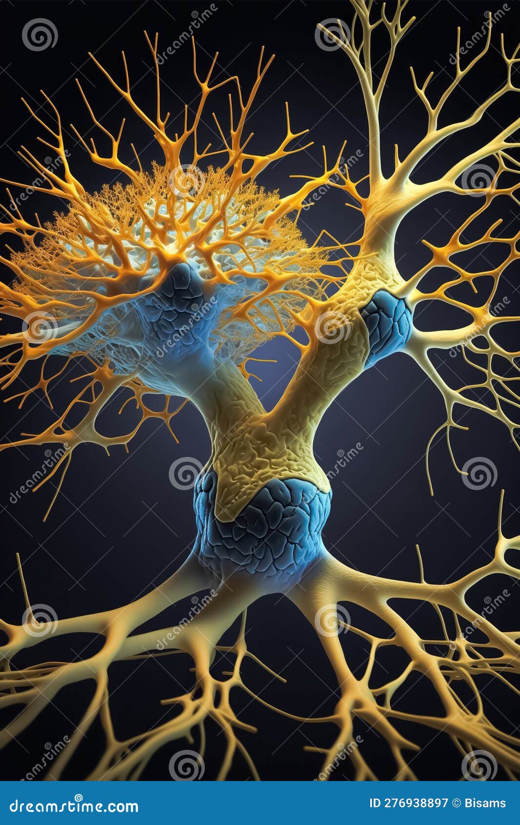 Neuron Network Brain Cells. Human Nervous System and Brain Activity ...