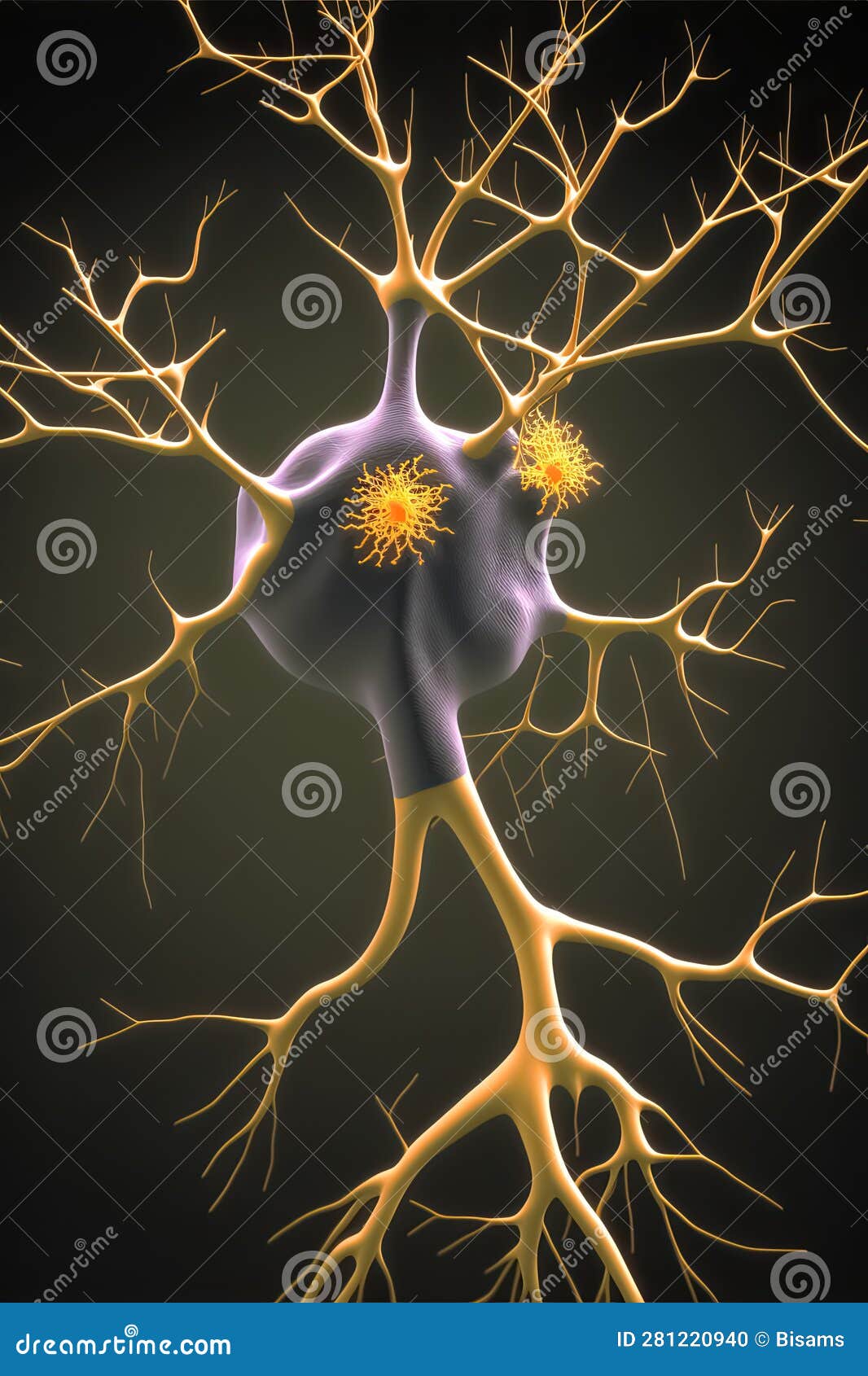 Neuron Network Brain Cells. Human Nervous System and Brain Activity ...