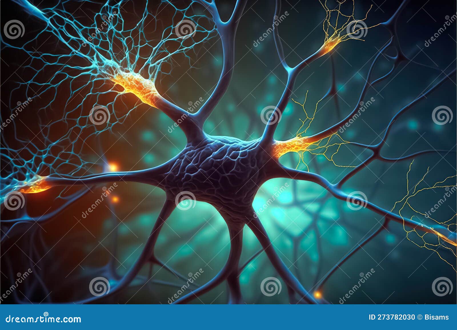 Neuron Network Brain Cells. Human Nervous System and Brain Activity ...