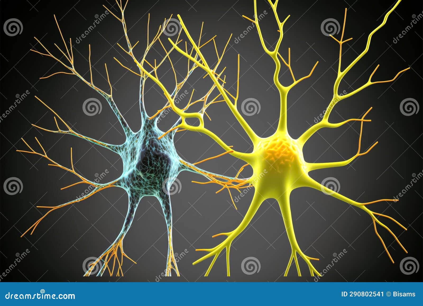 Neuron Network Brain Cells. Human Nervous System and Brain Activity ...