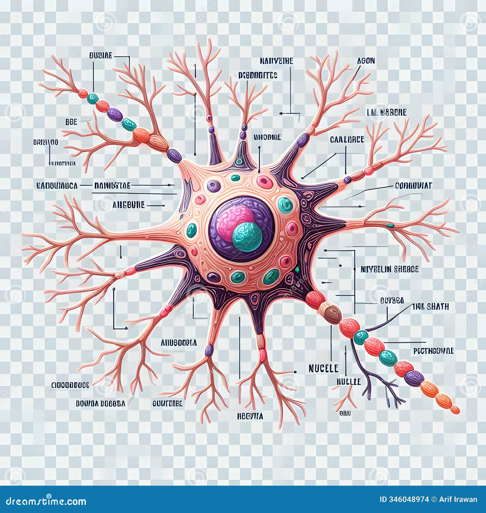 Neuron Network Example Diagram Illustration Stock Illustration ...