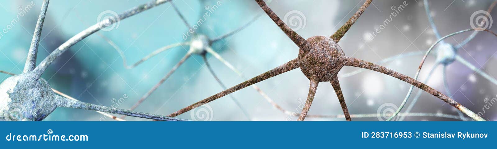 Neuron, Neural Network, Nerve Node, Nervous System, 3D Rendering Stock ...