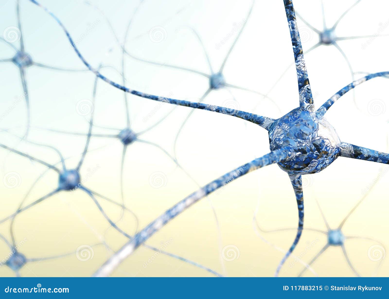Neuron. Node And Node Connector In The Brain Networks Stock ...