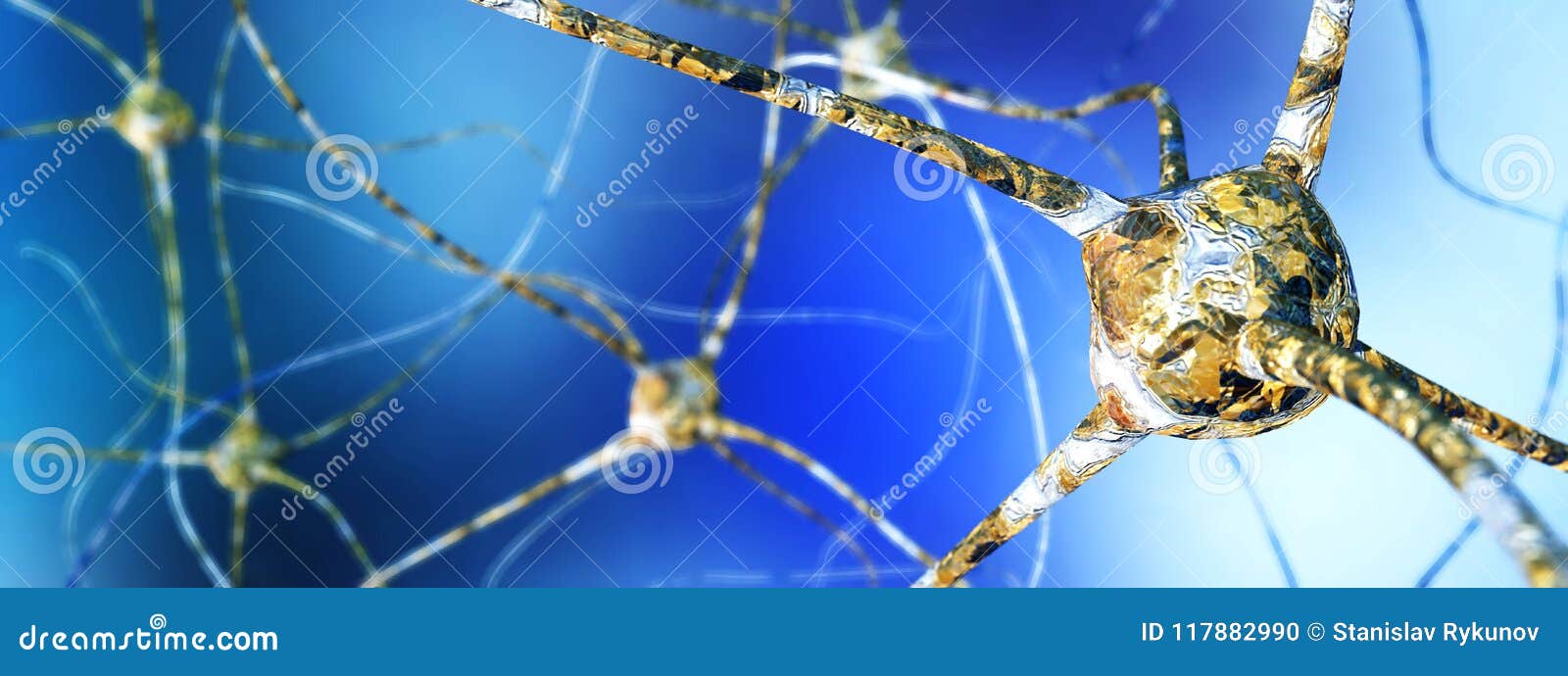 Neuron. Node And Node Connector In The Brain Networks Stock ...