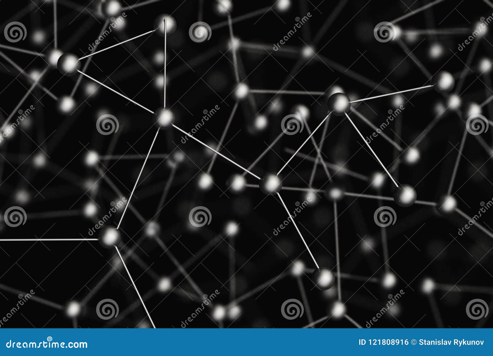 Neuron. Node And Node Connector In The Brain Networks Stock ...