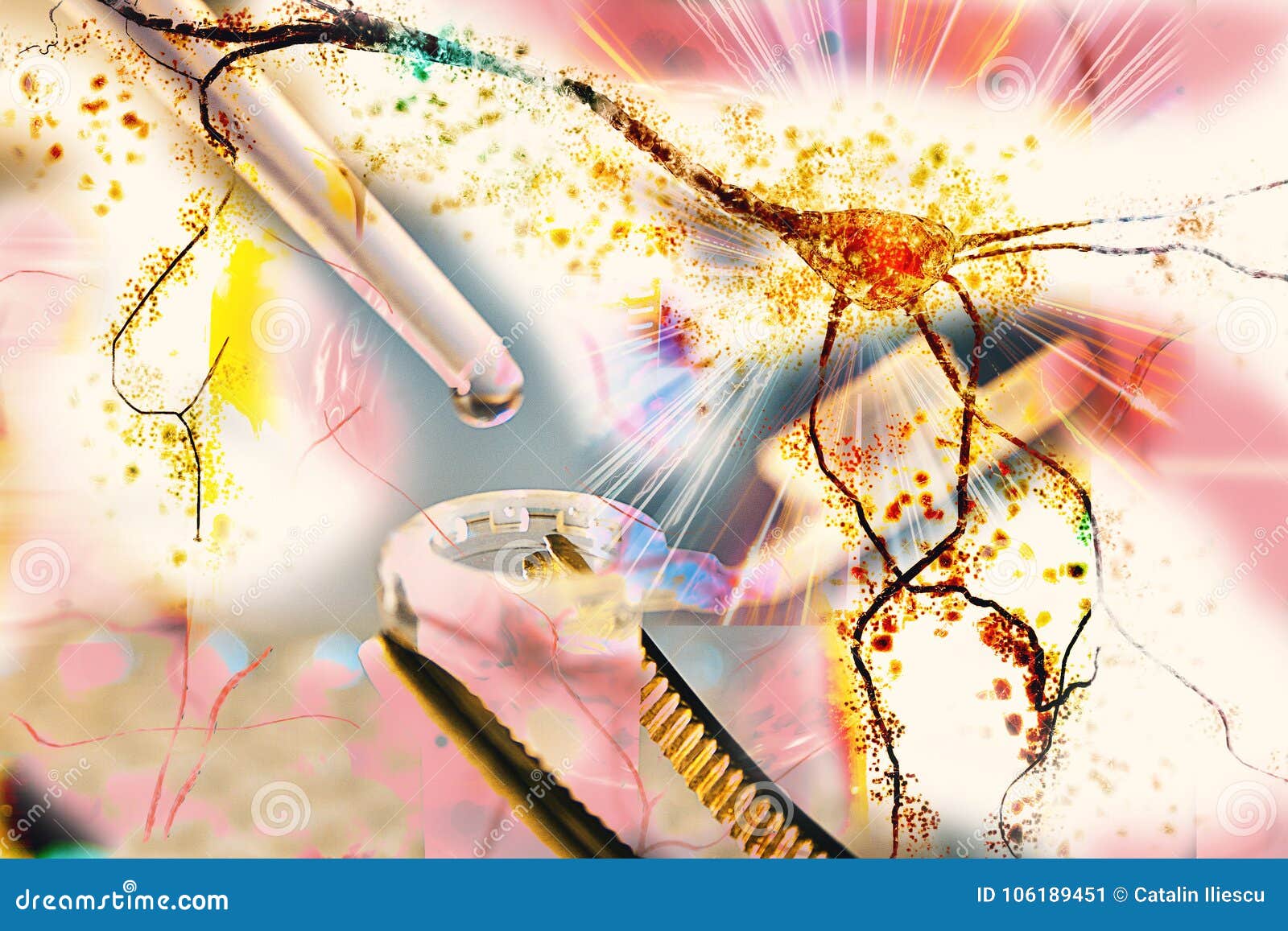 Neuron Research Exploding Degenerating Neuron Nervous System Research ...