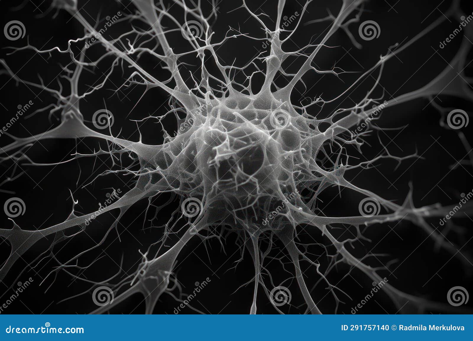 Neuron Scientific Visualization, Close Up Stock Illustration ...