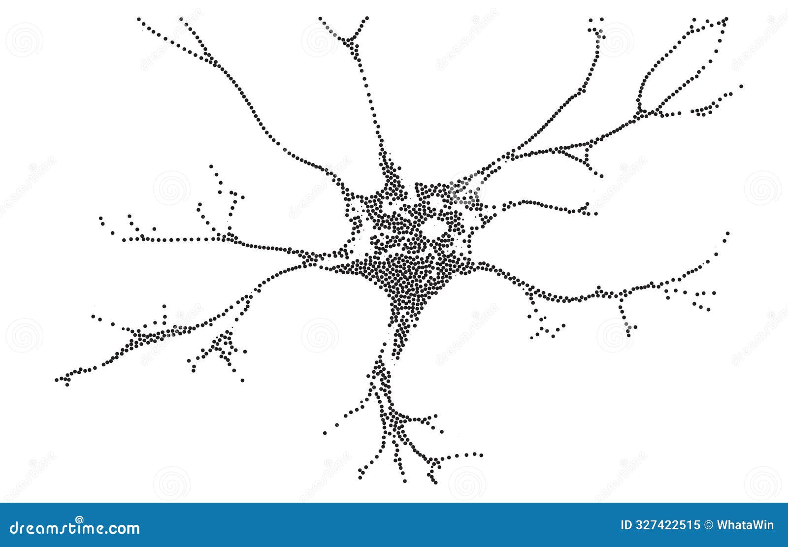 Neuron Stippling Dotwork Vector Illustration Stock Illustration ...
