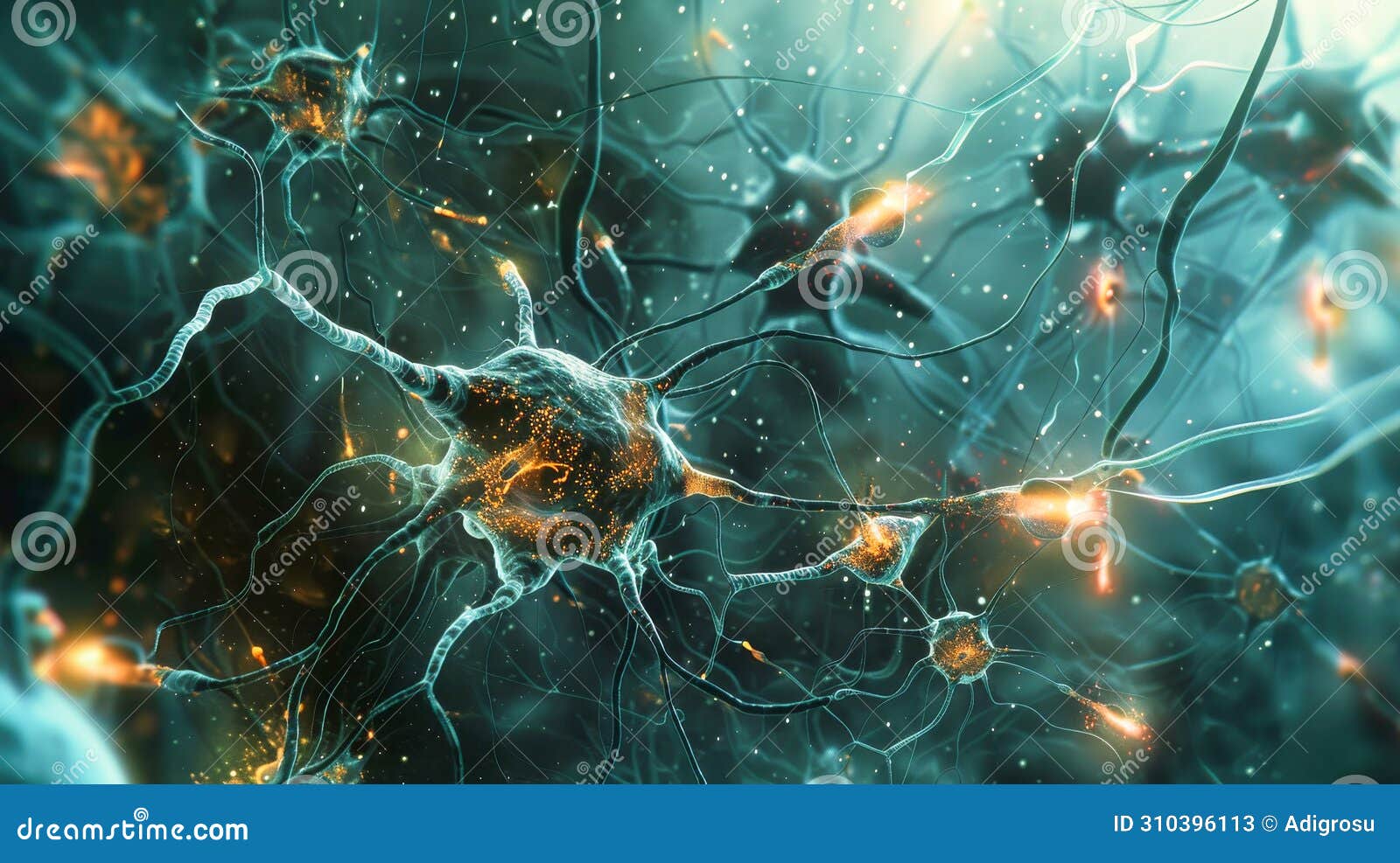 Neuron and Synapse Structure Stock Illustration - Illustration of cell ...