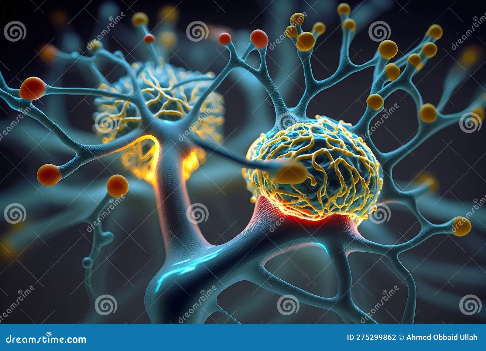 Neuron and Synapse Structures Depicting the Brain, Generative Ai Stock ...