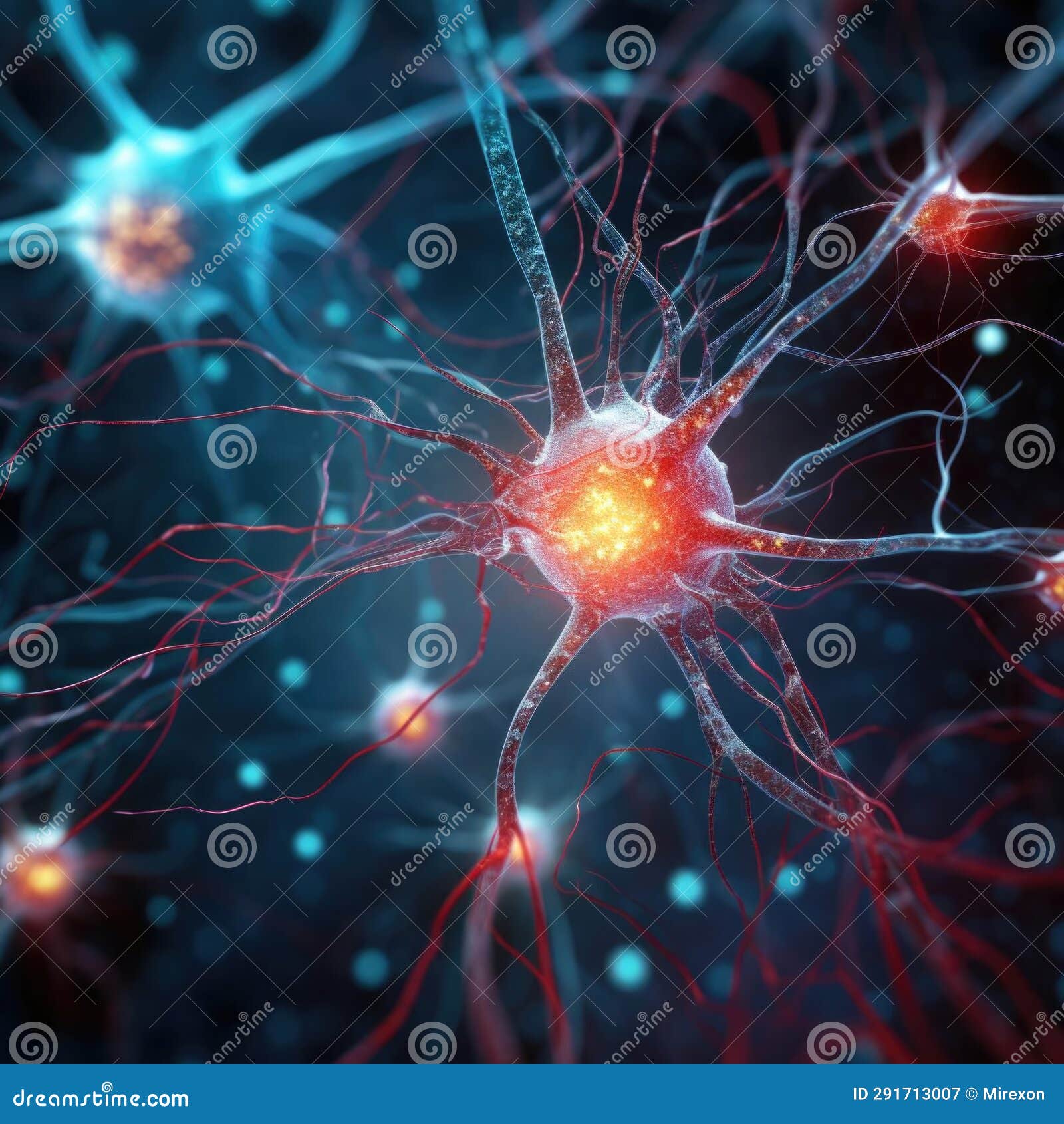 Neuron System Complex Model. Neural Net Structure. Research of the ...