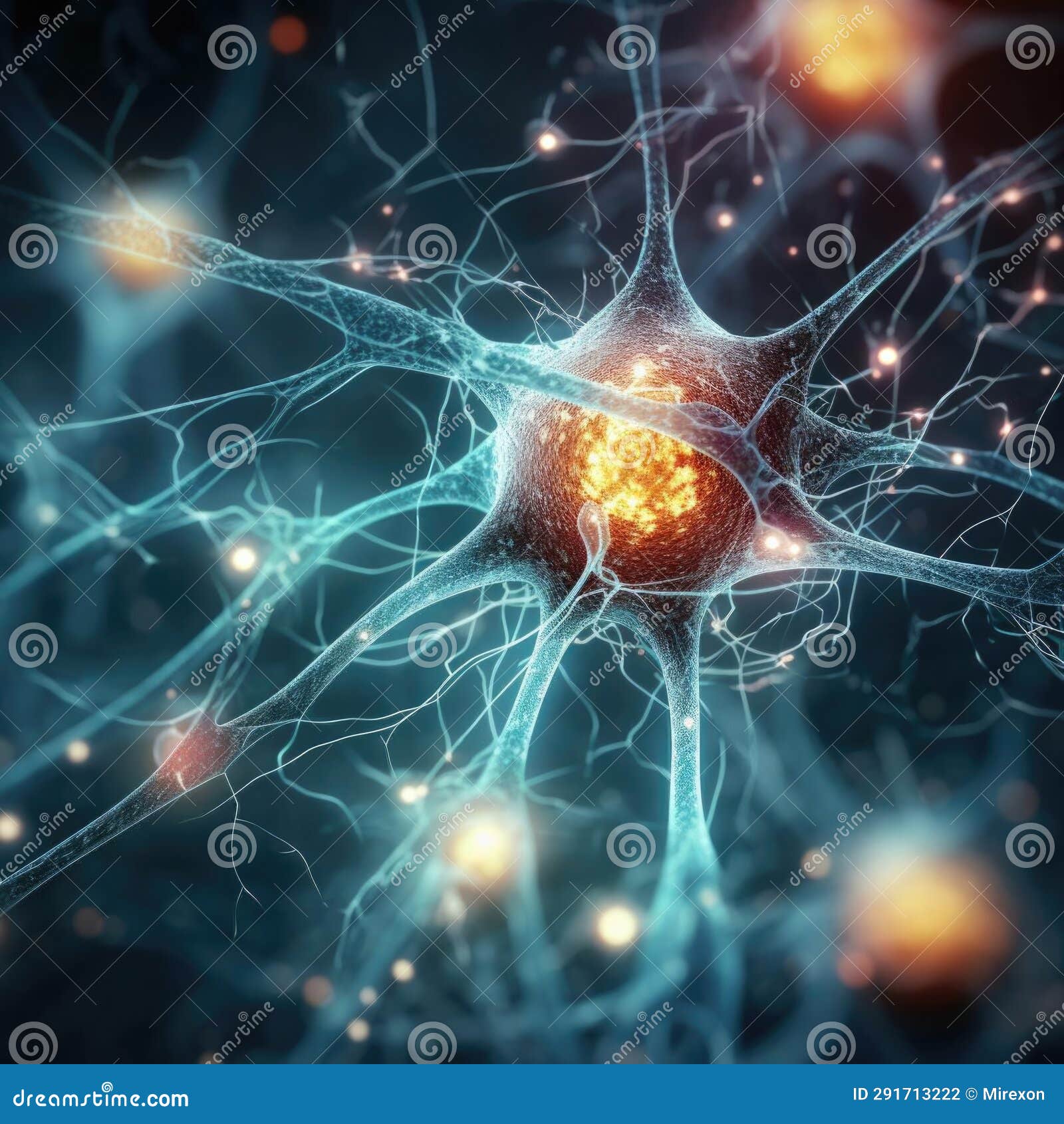 Neuron System Complex Model. Neural Net Structure. Research of the ...