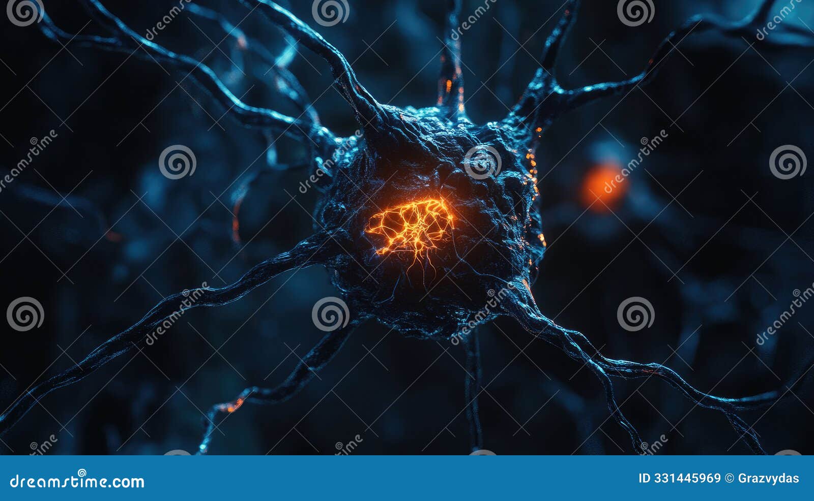 Neuron System Net Structure. Human Mind Cells Data Analysis Stock ...