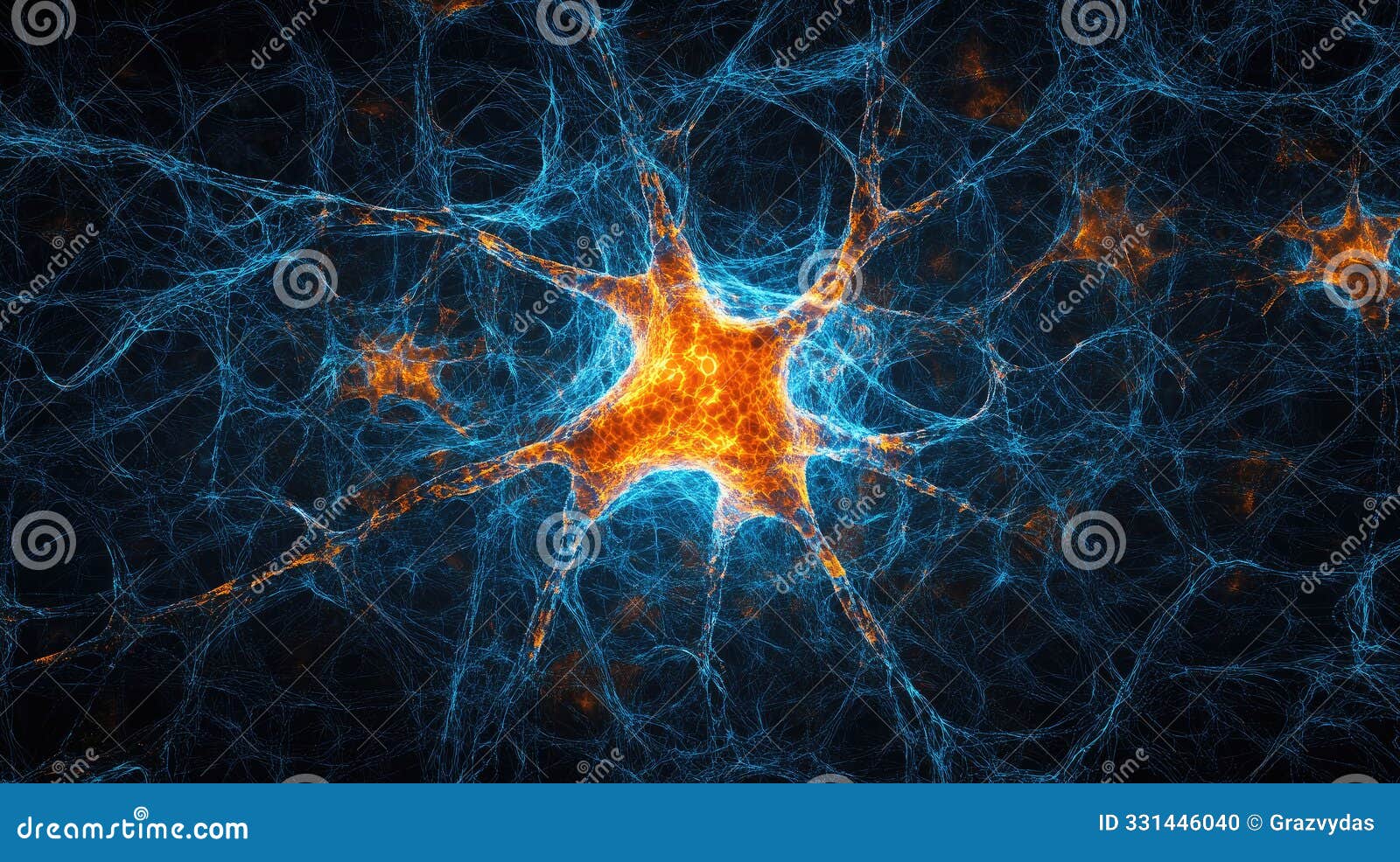 Neuron System Net Structure. Research of the Human Nerve Network Stock ...