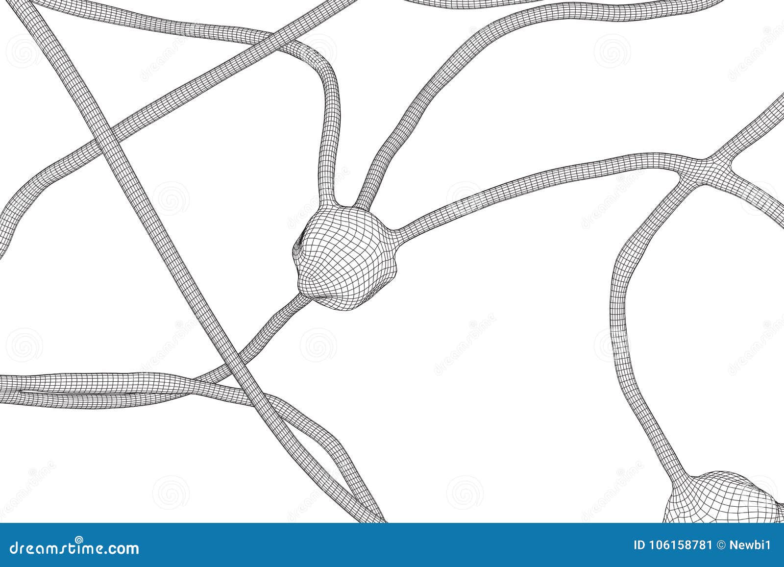 Neuron System Wireframe Mesh Model Stock Vector - Illustration of ...