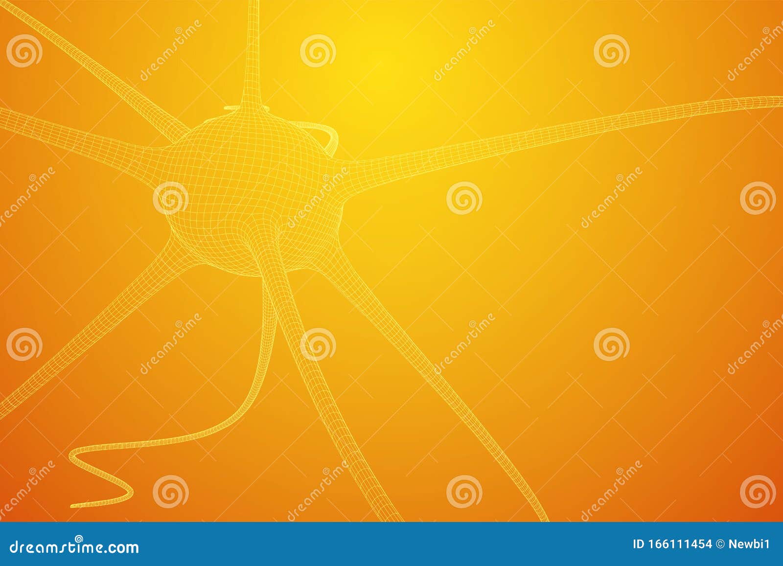 Neuron System Wireframe Mesh Model. Stock Vector - Illustration of ...