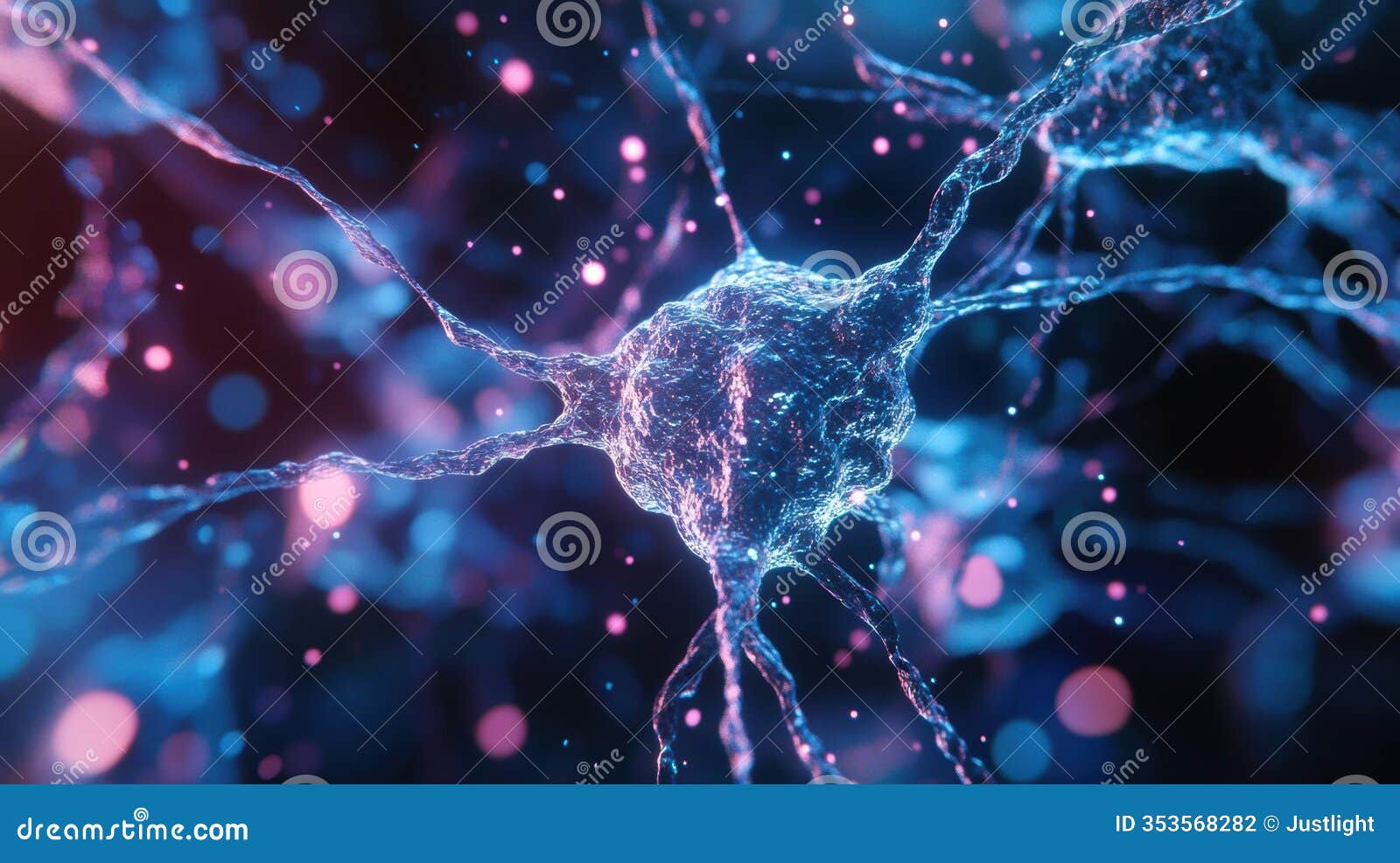 Neuron Transmitting Signals in the Nervous System Stock Illustration ...