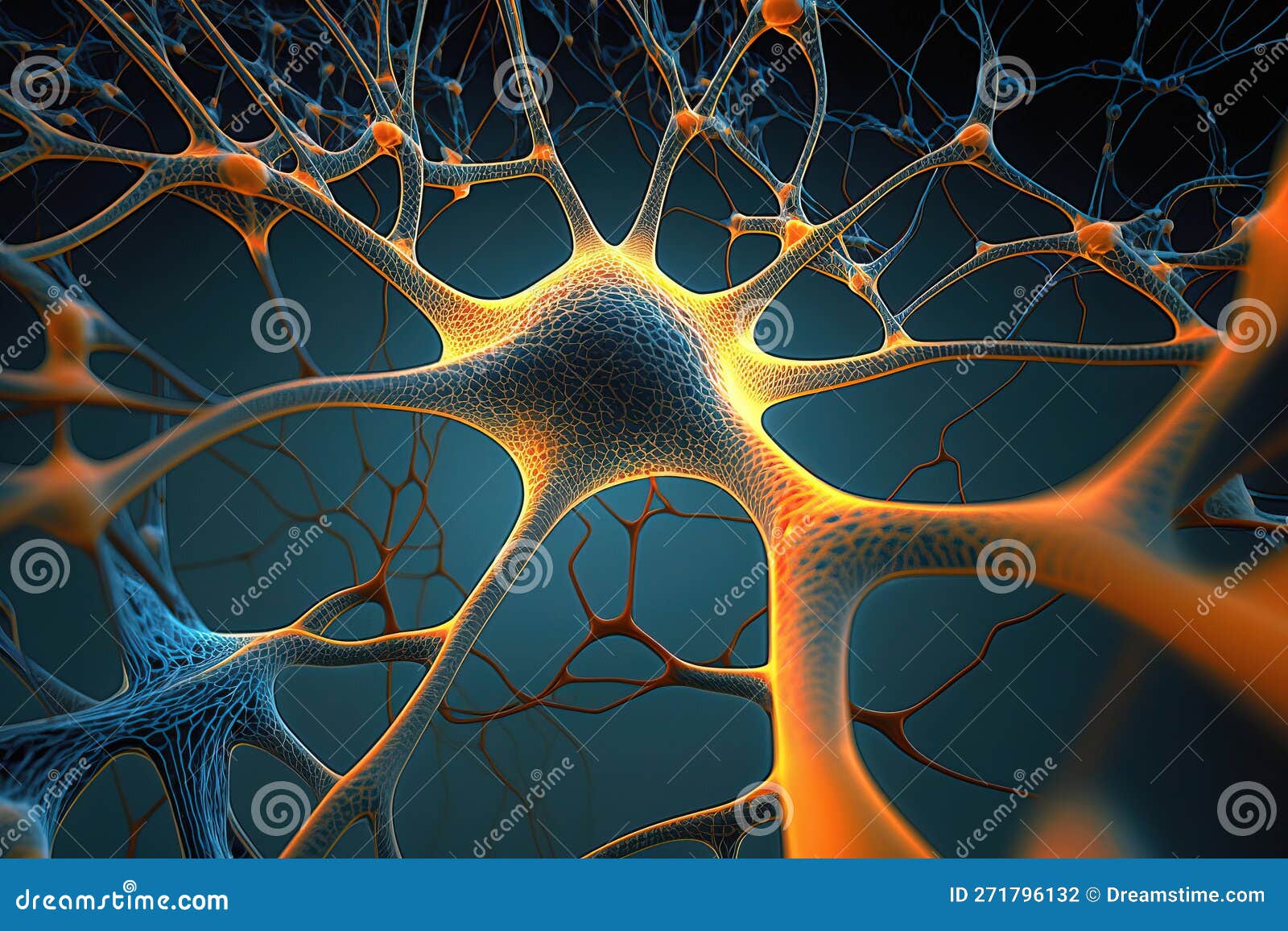 Neuron Under the Microscope in Lab. Ai Generative Illusration Stock ...