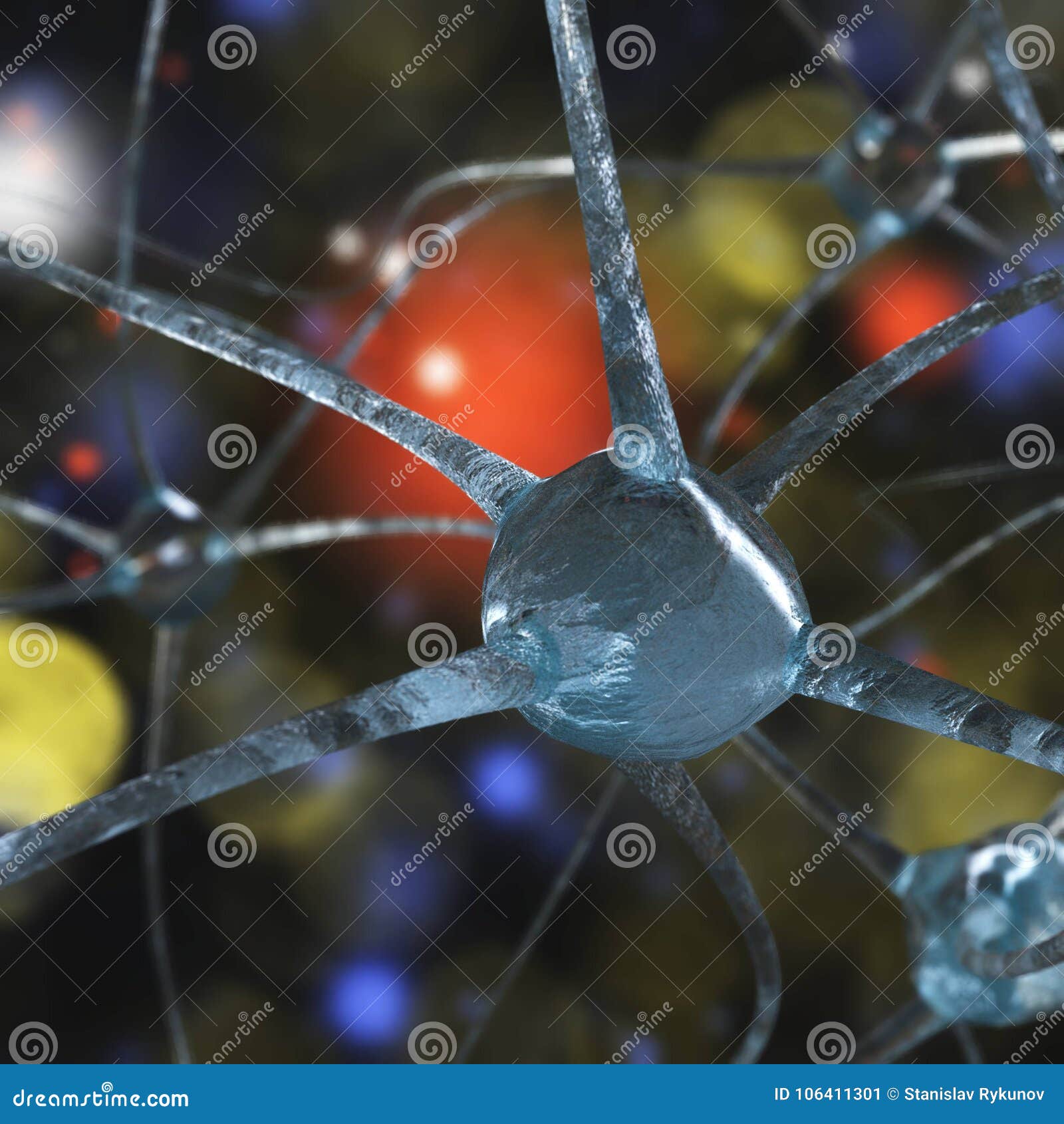 Neurona, Red Neuronal, Nodo Del Nervio, Stock de ilustración ...