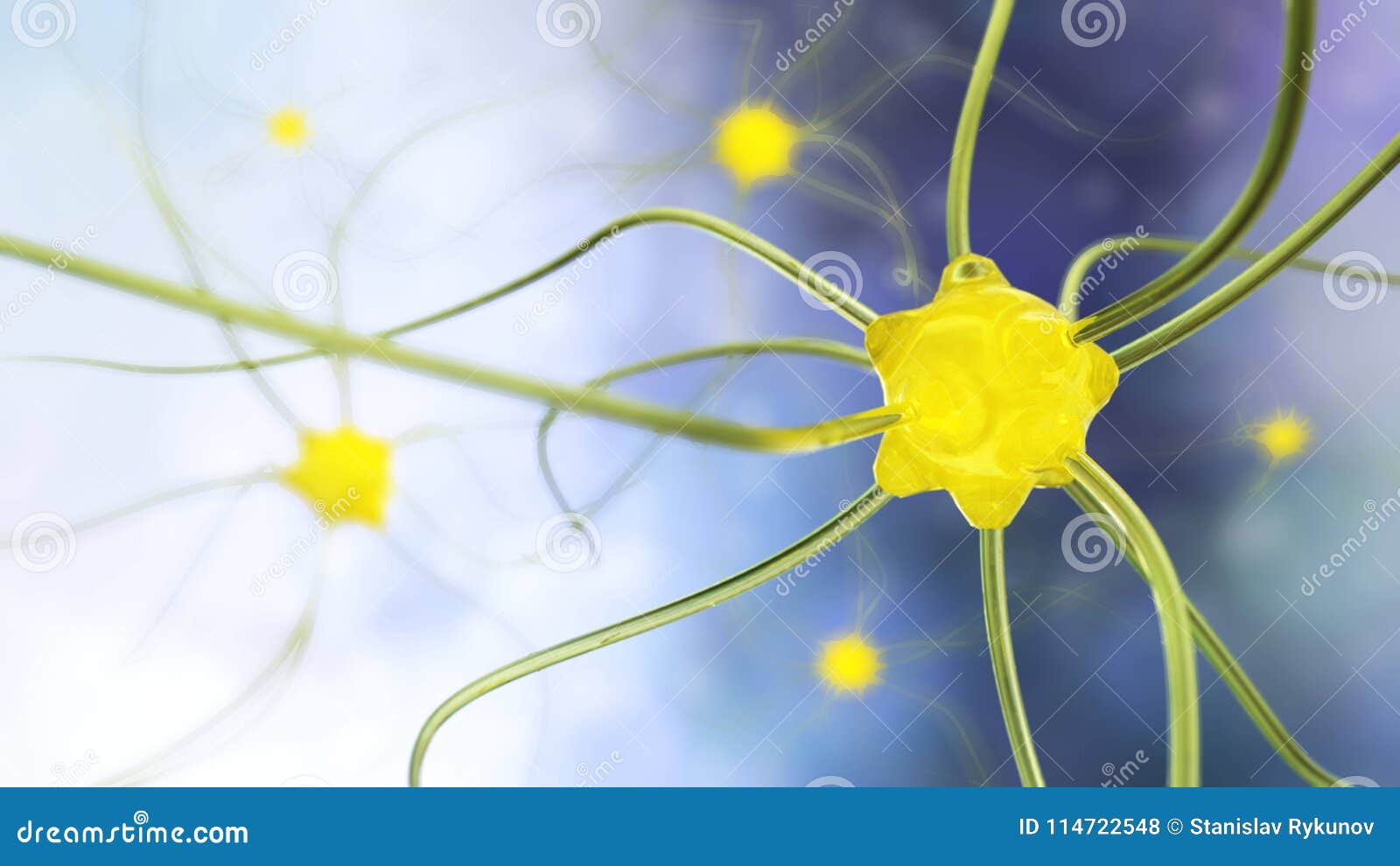 Neurona, Red Neuronal, Nodo Del Nervio, Stock de ilustración ...