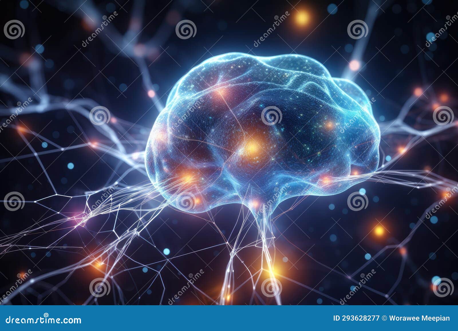 Neuronal Link Futuristic Technology Network Web Electronic Innovation ...