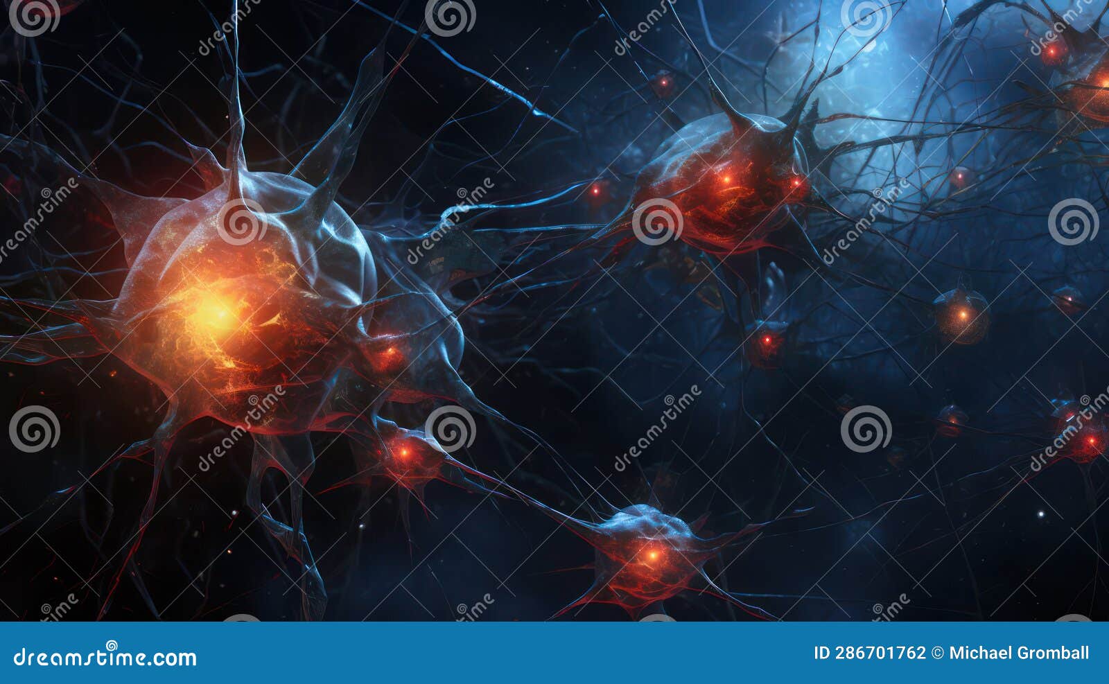 Neuronal Network Created with Generative AI Stock Illustration ...