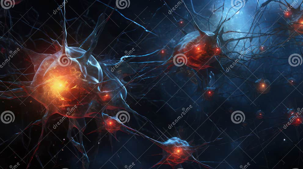 Neuronal Network Created with Generative AI Stock Illustration ...