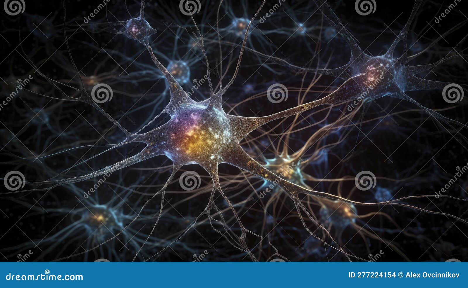 Neuronal Network: A Futuristic Vision Of Technology. Royalty-Free Stock ...